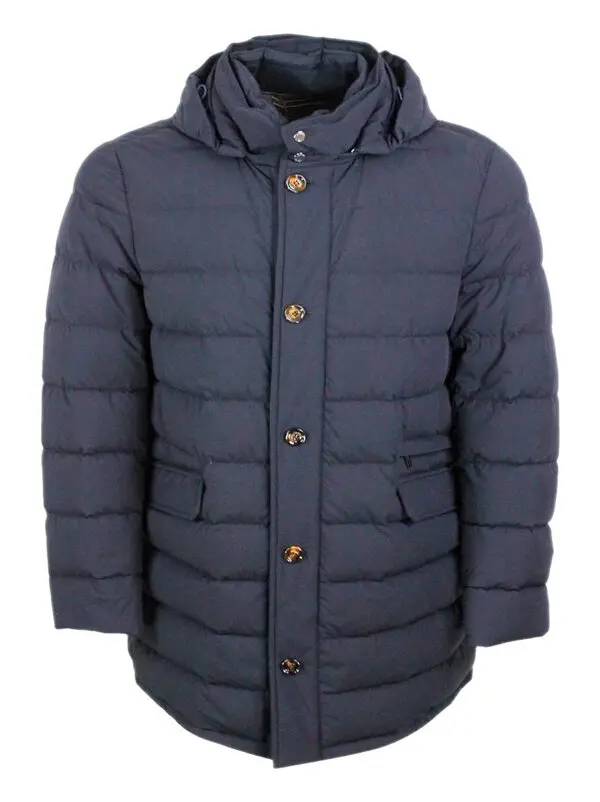 MOORER Calandri-kn02 Padded Jacket - Dark Blu