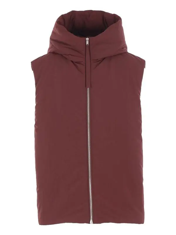JIL SANDER Oversized Down Vest - Brown