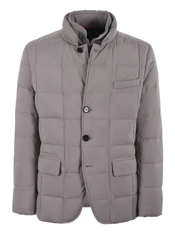 FAY Quilted Down Jacket - Grey