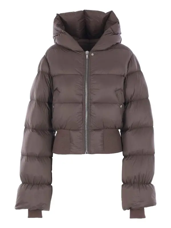 Rick Owens Slightly Cropped Down Jacket - Dark Dust