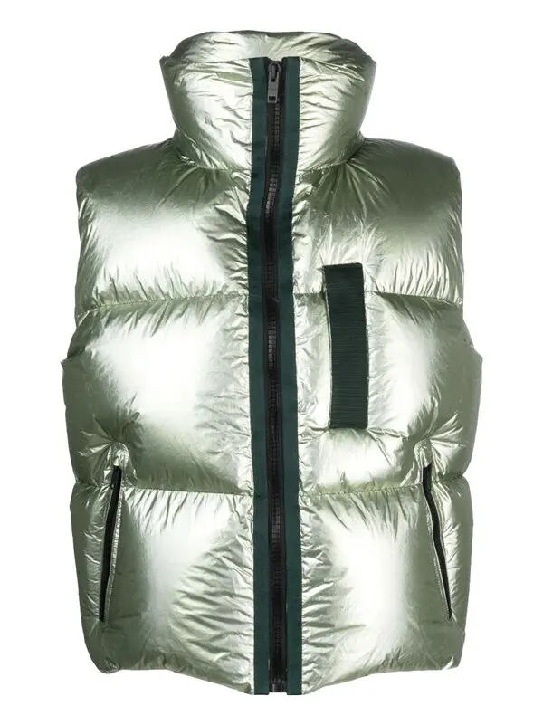 Givenchy Metallic-finish Down Gilet - Forest Green