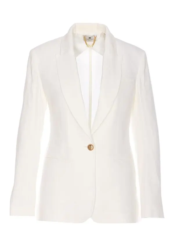 Elisabetta Franchi Single Button Jacket - White