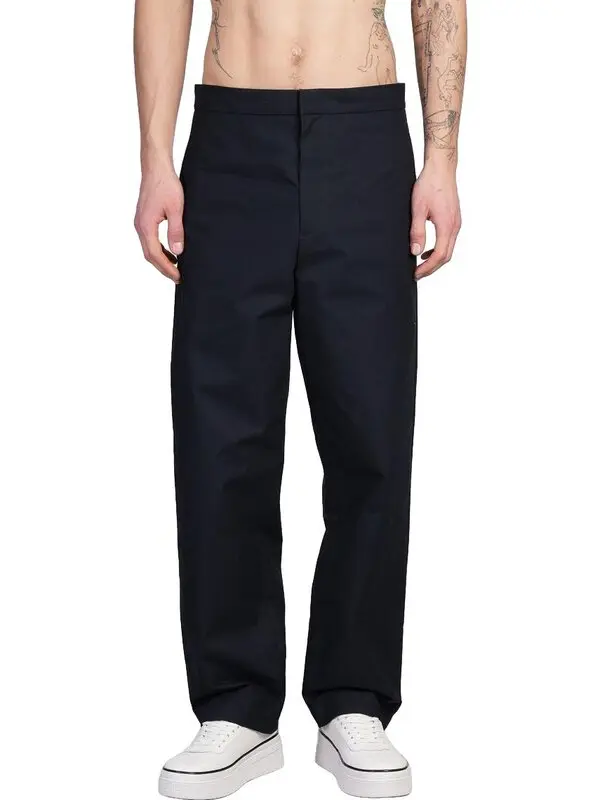 JIL SANDER Cotton Straight Leg Pants - Blue
