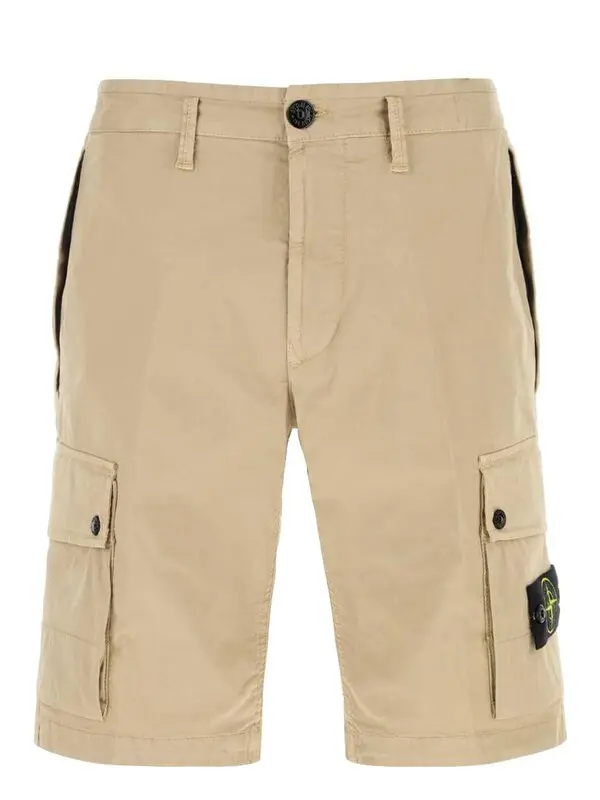 Stone Island Stretch Cotton Bermuda Shorts - Beige O Tan