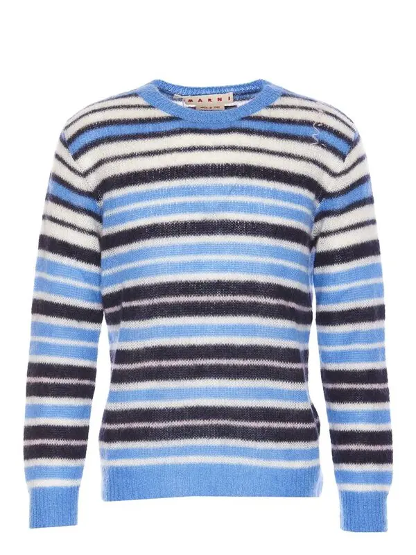 Marni Striped Crewneck Sweater - Blue