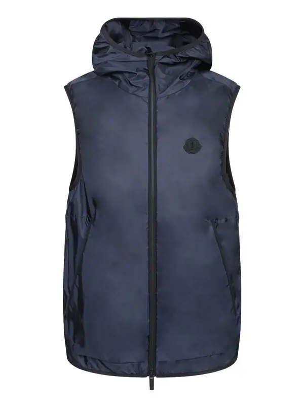Moncler Sleeveless Vest With Hood - Blue