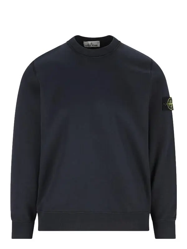 Stone Island Cotton Fleece Crewneck Sweatshirt - Blue