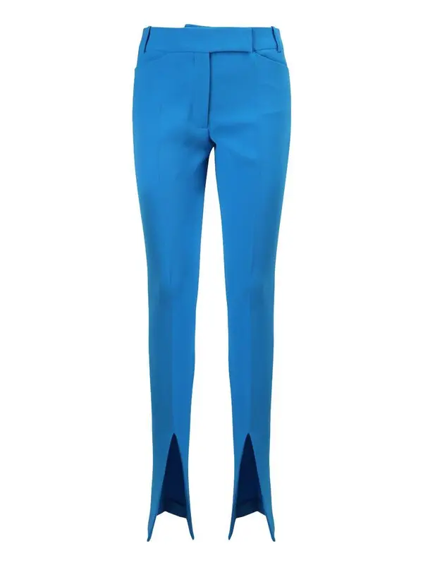 Attico Front Slit Tailored Trousers - Blue