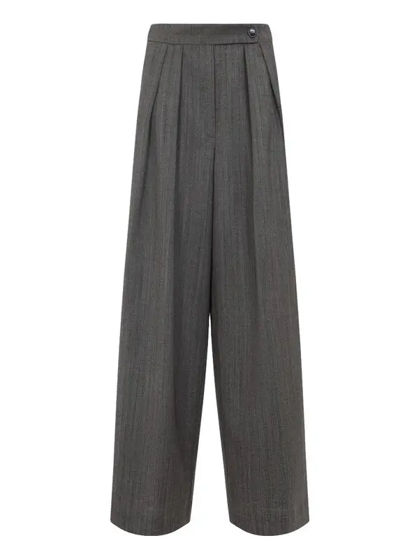 Dries Van Noten Pamplona Wool Pants - Grey