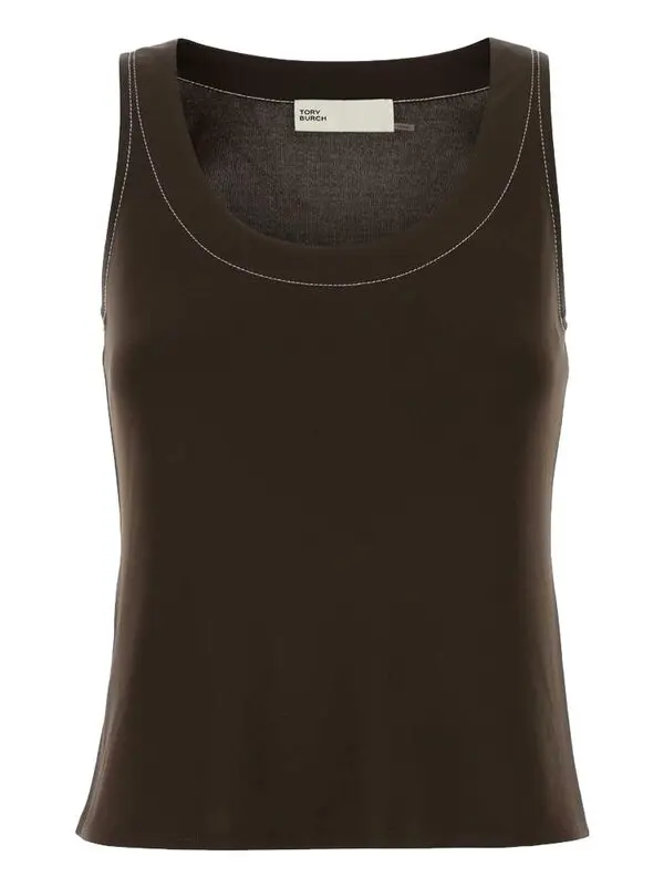 Tory Burch Viscose Tank Top - Brown