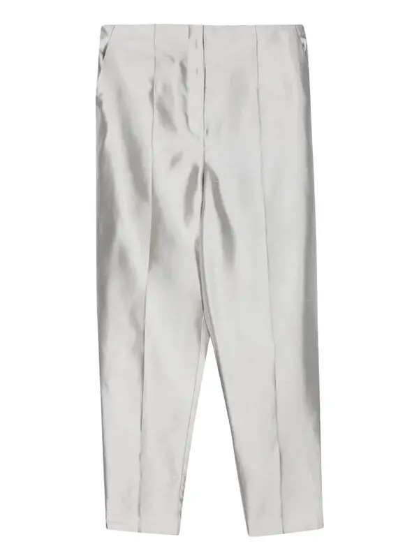 Theory Tapered Cropped Trousers - Ice Grey