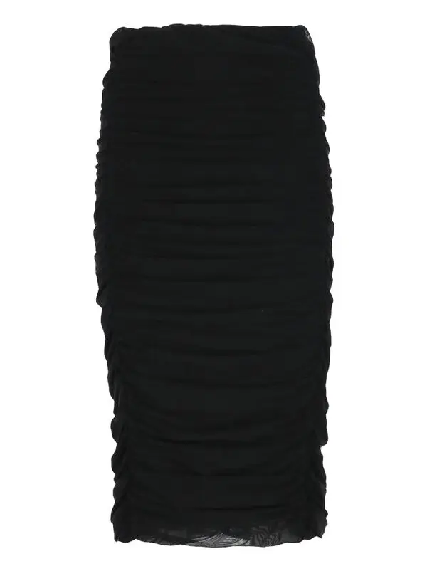 MAR DE MARGARITAS Tulle Draped Skirt - Black