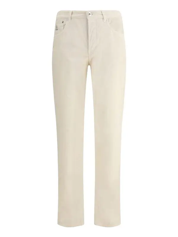 Brunello Cucinelli Corduroy Pants - White