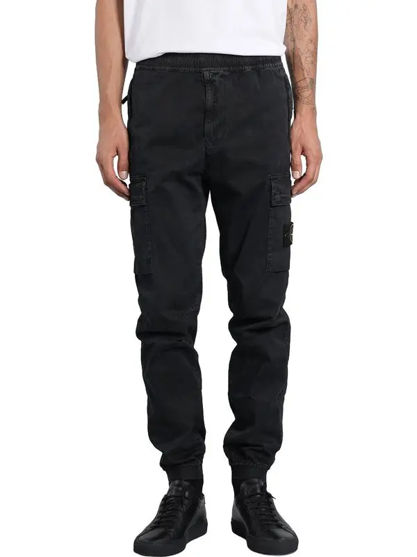Stone Island Cotton Blend Pants - Black