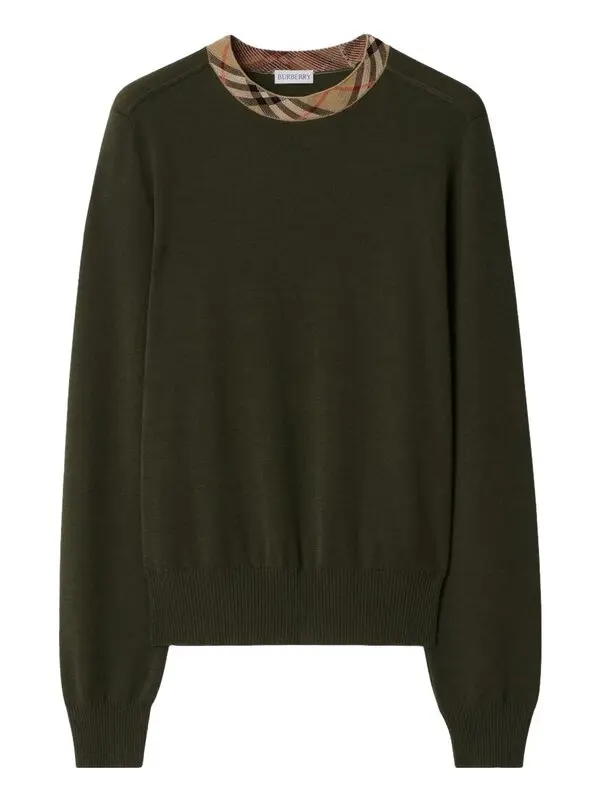 Burberry Fine Knit Crew Neck Sweater - Shale
