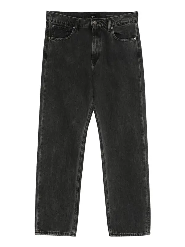 7 For All Mankind Cotton Denim Trousers - Blue