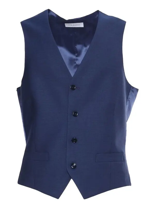 LUIGI BIANCHI Single-breasted Vest - Blue