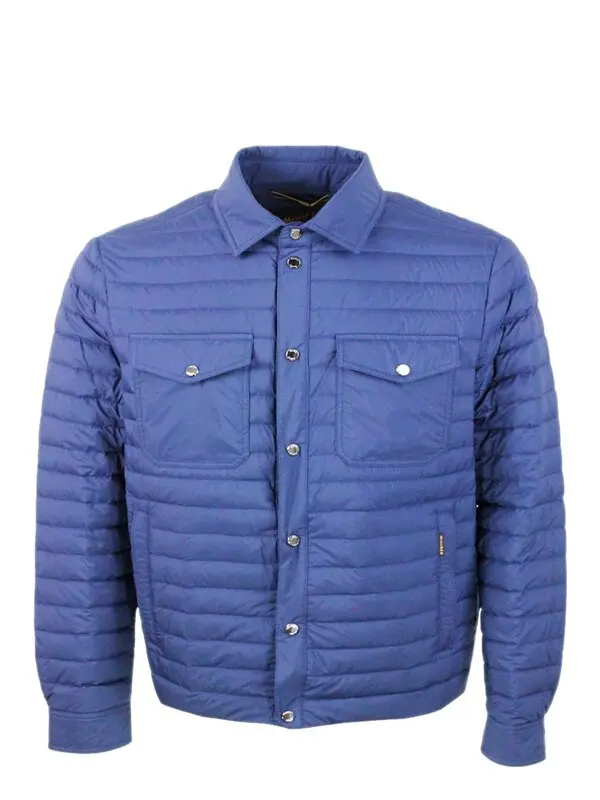 MOORER Shirt Jacket In Technical Fabric - Blue
