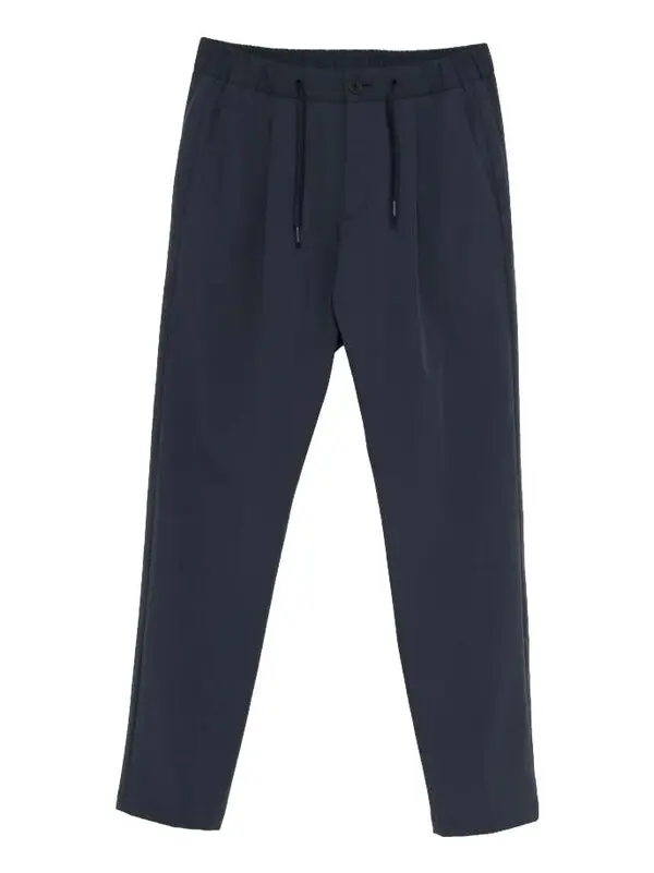 Herno Pleated Drawstring Straight-leg Trousers - Blue