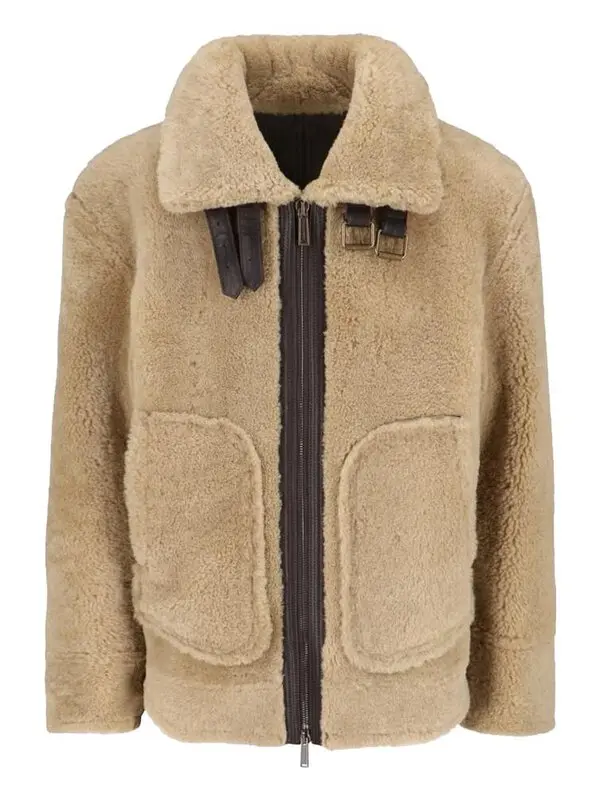 Dsquared2 Shearling Jacket - Beige