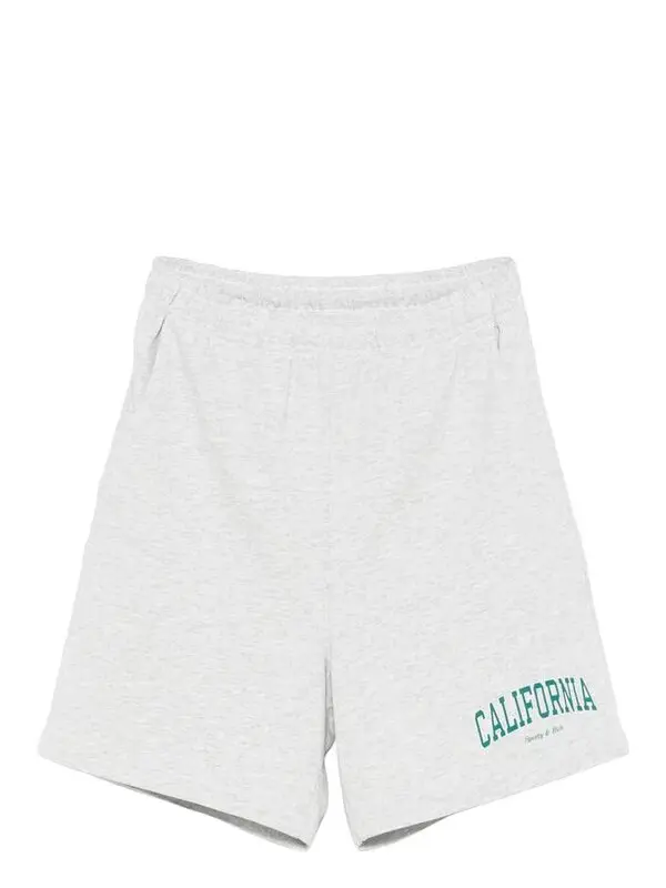 SPORTY & RICH Graphic Print Shorts - Grey
