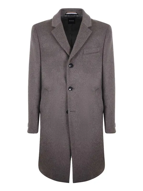 BOSS Coat In Wool And Cashmere - Grey