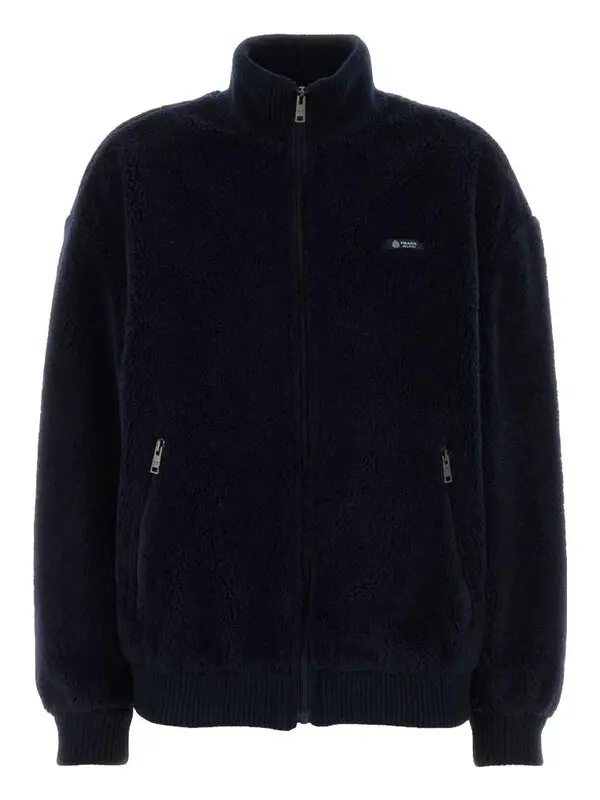 Prada Fleece Bomber Jacket - Blue