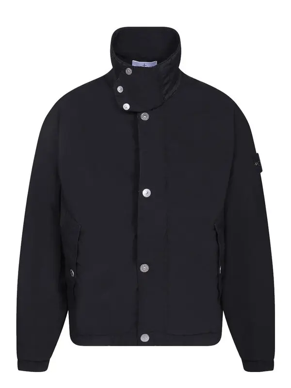 Stone Island Jacket In Polyamide And Elastomultiester - Black