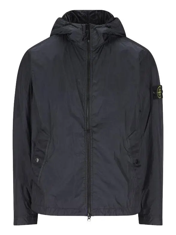 Stone Island Crinkle Reps Ny Hooded Jacket - Blue