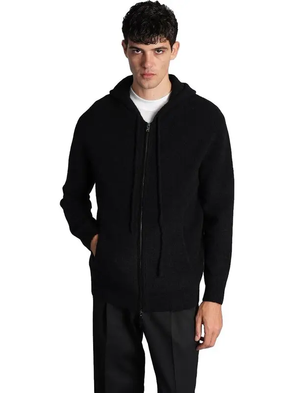 BALLANTYNE Hooded Knitwear - Black