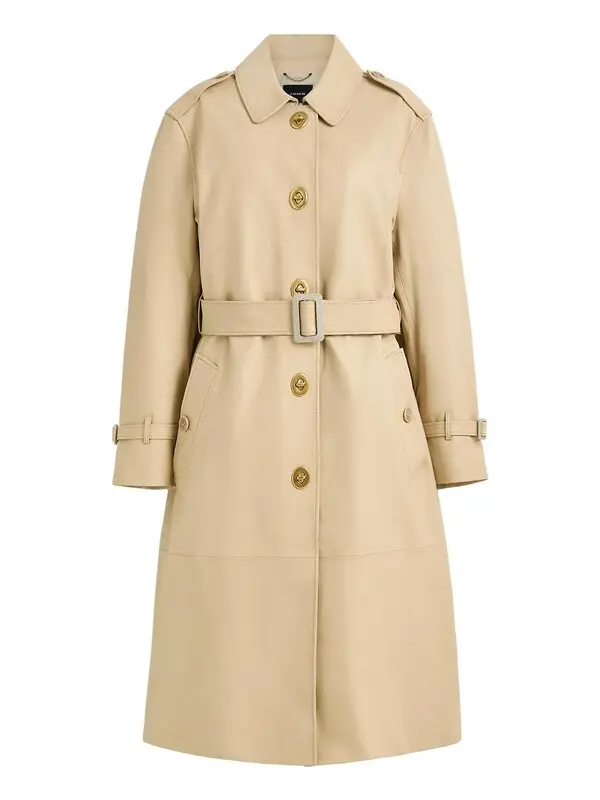 COACH® Restored Lightweight Leather Trench Coat - Faded Sand