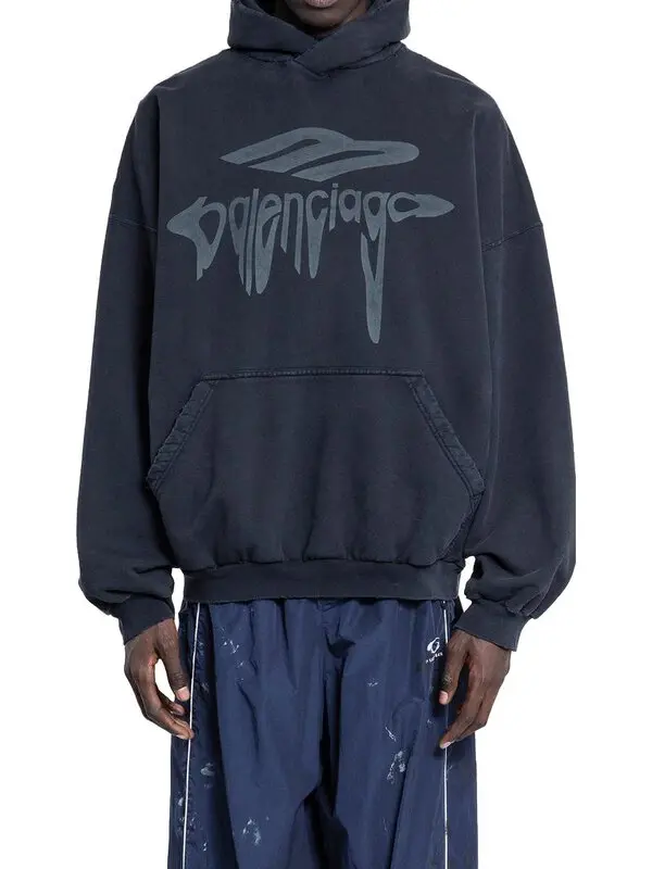 Balenciaga Large Fit Hoodie - Black