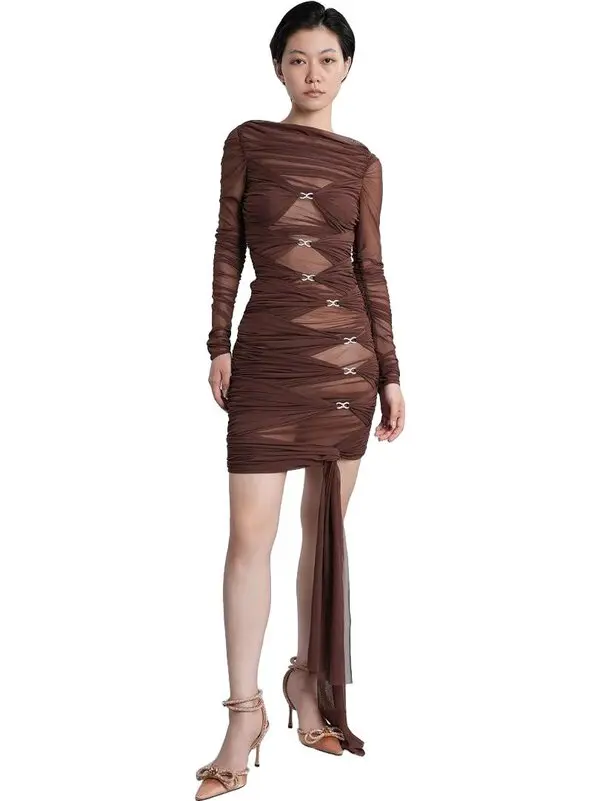 Mach & Mach Mini Dress - Brown