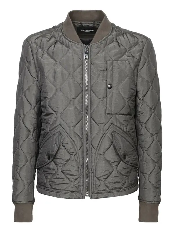 Dolce & Gabbana Quilted Bomber Jacket - Grey