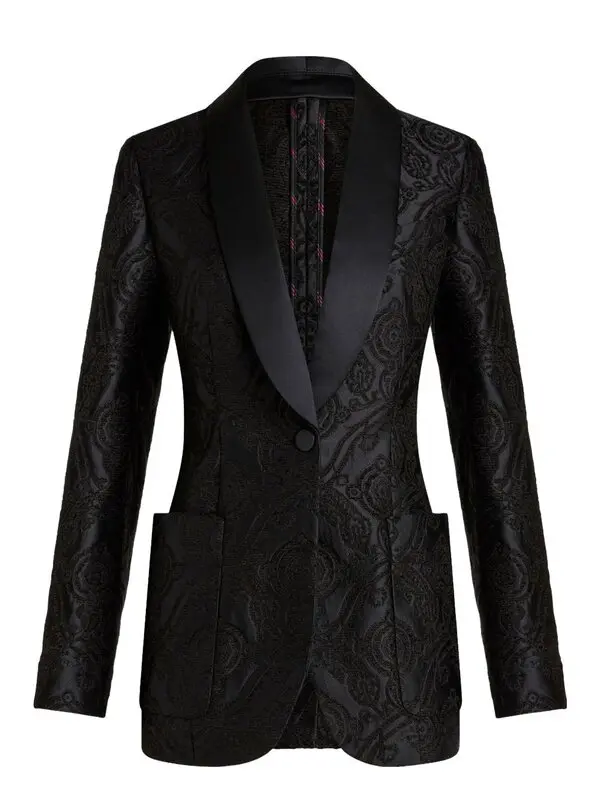 Etro Jacquard Paisley Blazer - Black