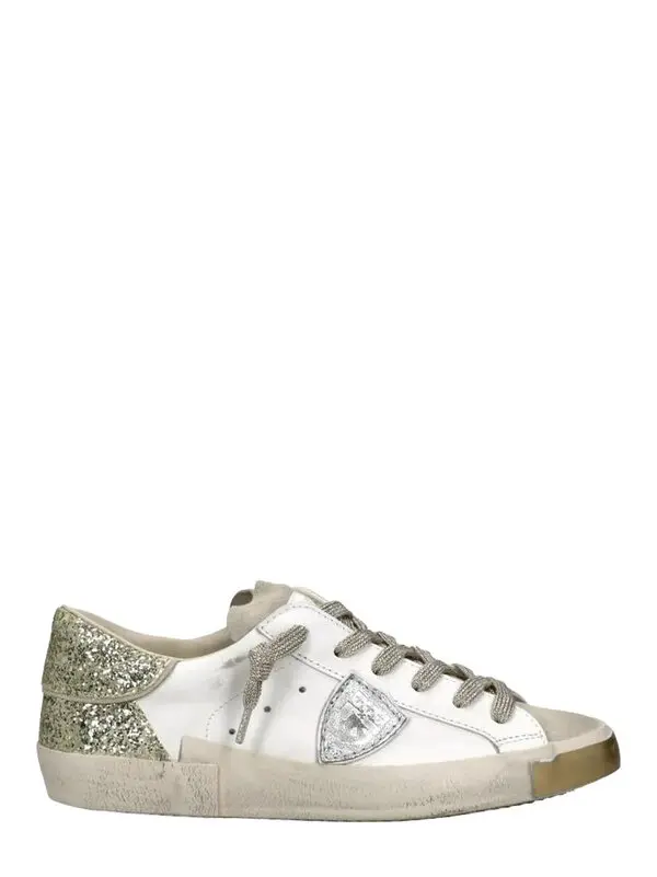 Philippe Model Glitter Sneakers - Veau Glitter Mixage_blanc Or