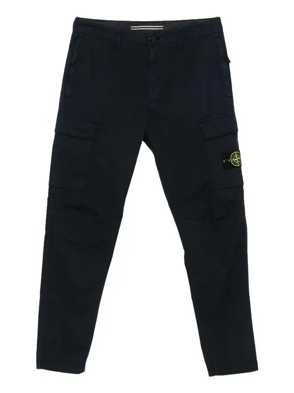 Stone Island Cotton Cargo Trousers - Blue