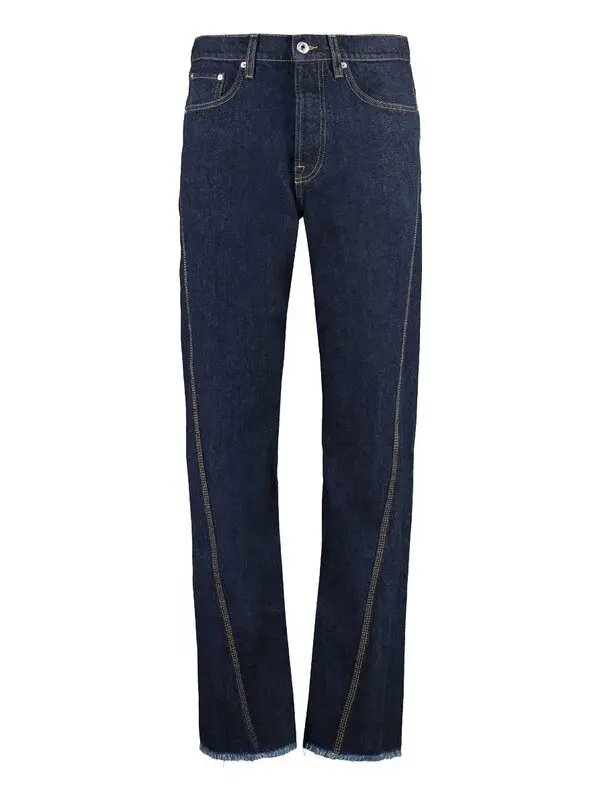 LANVIN 5-pocket Straight-leg Jeans - Navy