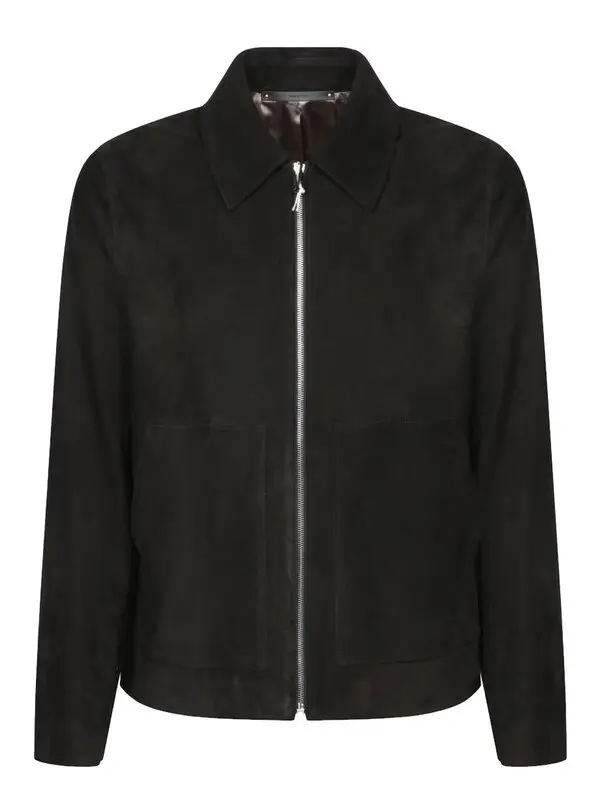 Paul Smith Suede Zip-up Jacket - Black