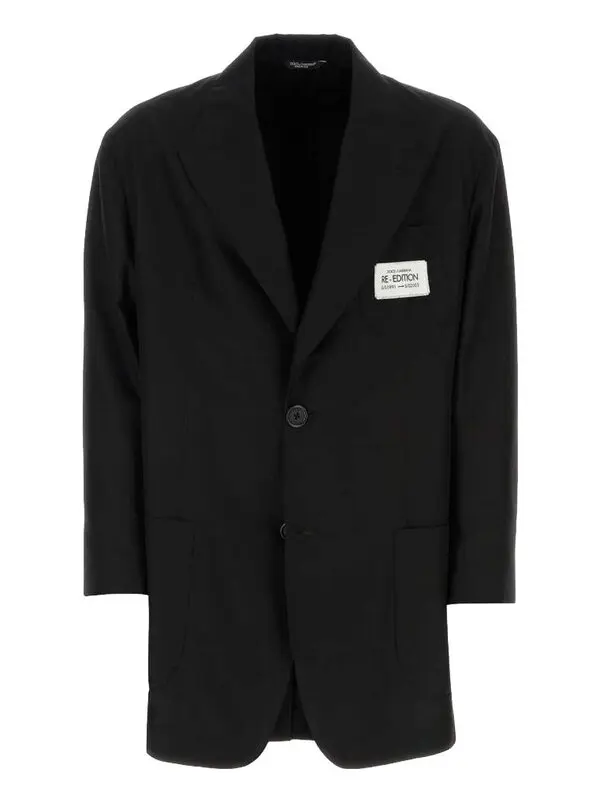 Dolce & Gabbana Shantung Oversized Blazer - Black