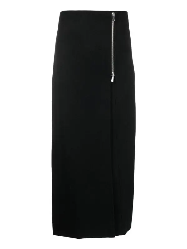 P.a.r.o.s.h Side-zip Wool Maxi Skirt - Black