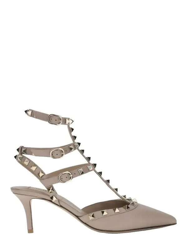 Valentino Garavani Leather Rockstud Pumps - Grey