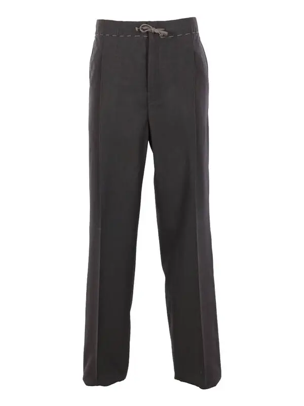 MAISON MARGIELA Wool Trousers - Brown