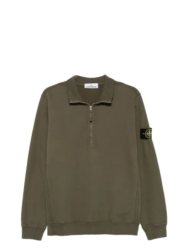 Stone Island Organic Cotton Garment-dyed Sweatshirt - Green