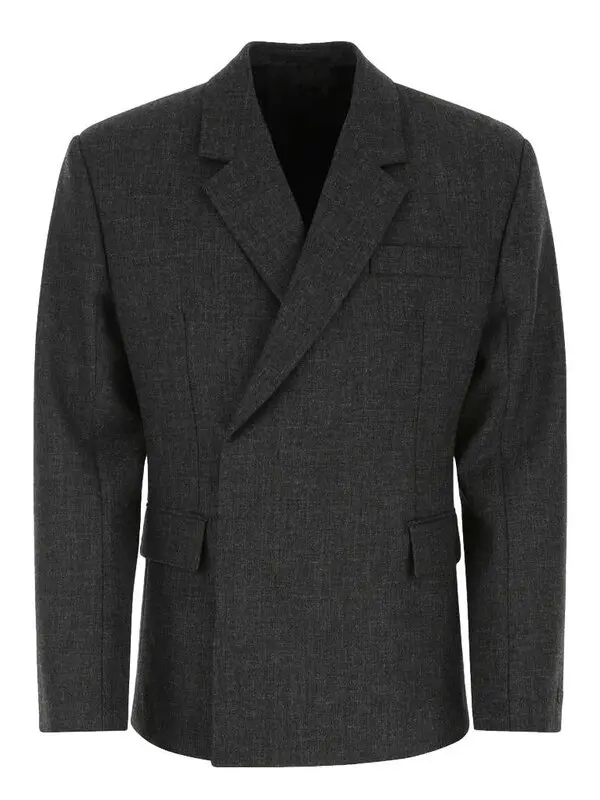 Prada Melange Wool Blazer - Grey