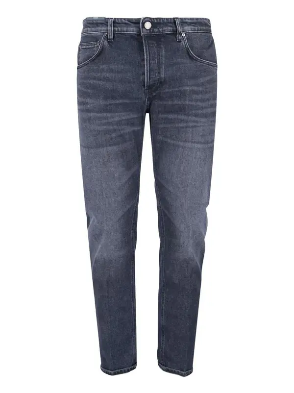 PT TORINO Stretch Cotton Straight Leg Jeans - Grey