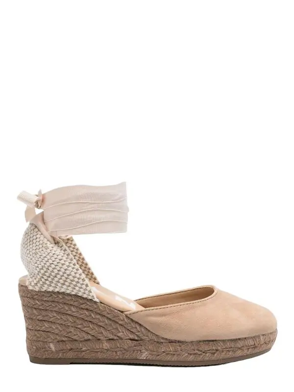 Manebí Hamptons Suede Low Wedge Espadrilles - Grey
