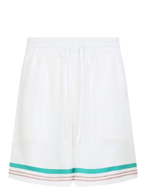 Casablanca Drawstring Silk Shorts - White