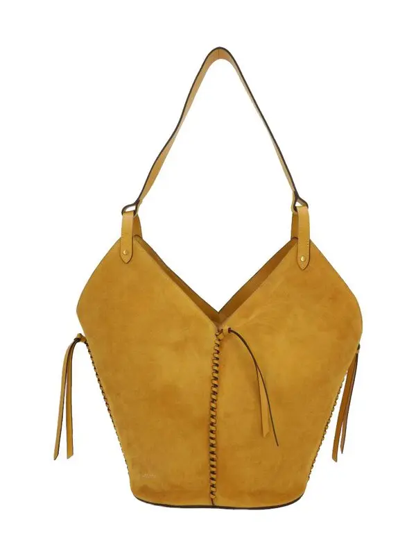 Isabel Marant Suede Shopping Bag With Braided Details - Saffron