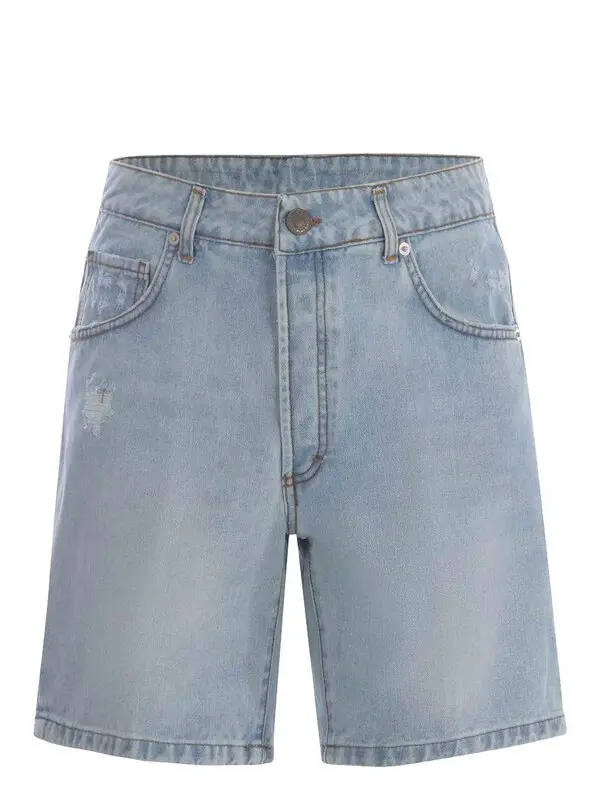YES LONDON Light Denim Bermuda Shorts - Blue